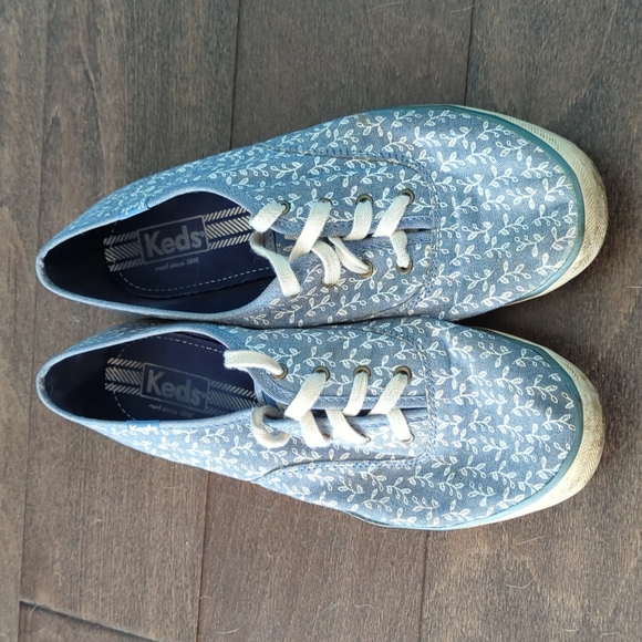 Keds | Shoes | Blue Floral Keds | Poshmark